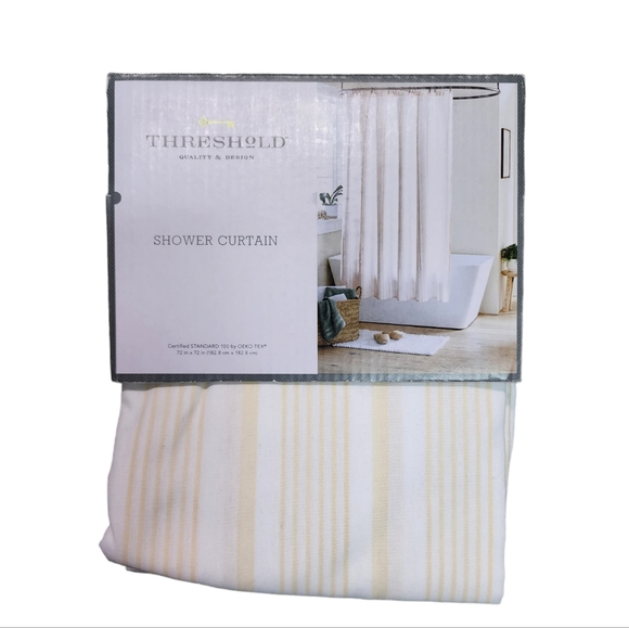 Threshold | Bath | Threshold Tan Variegated Stripe Standard Shower ...